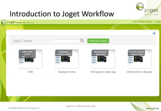 Joget Workflow v4 Training - Module 1 - Introduction to Joget | PPTX | Computer Software and ...