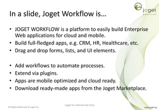 Joget Workflow v4 Training - Module 1 - Introduction to Joget | PPTX