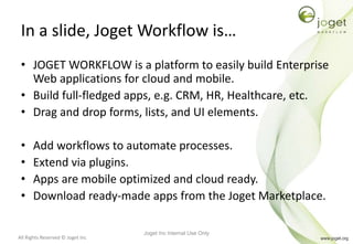 Joget Workflow v5 Training - Module 1 - Introduction to Joget Workflow | PPTX