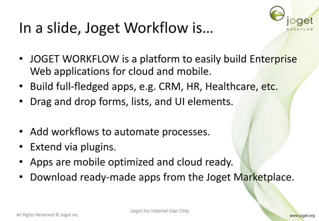 Joget Workflow v5 Training - Module 1 - Introduction to Joget Workflow | PPTX