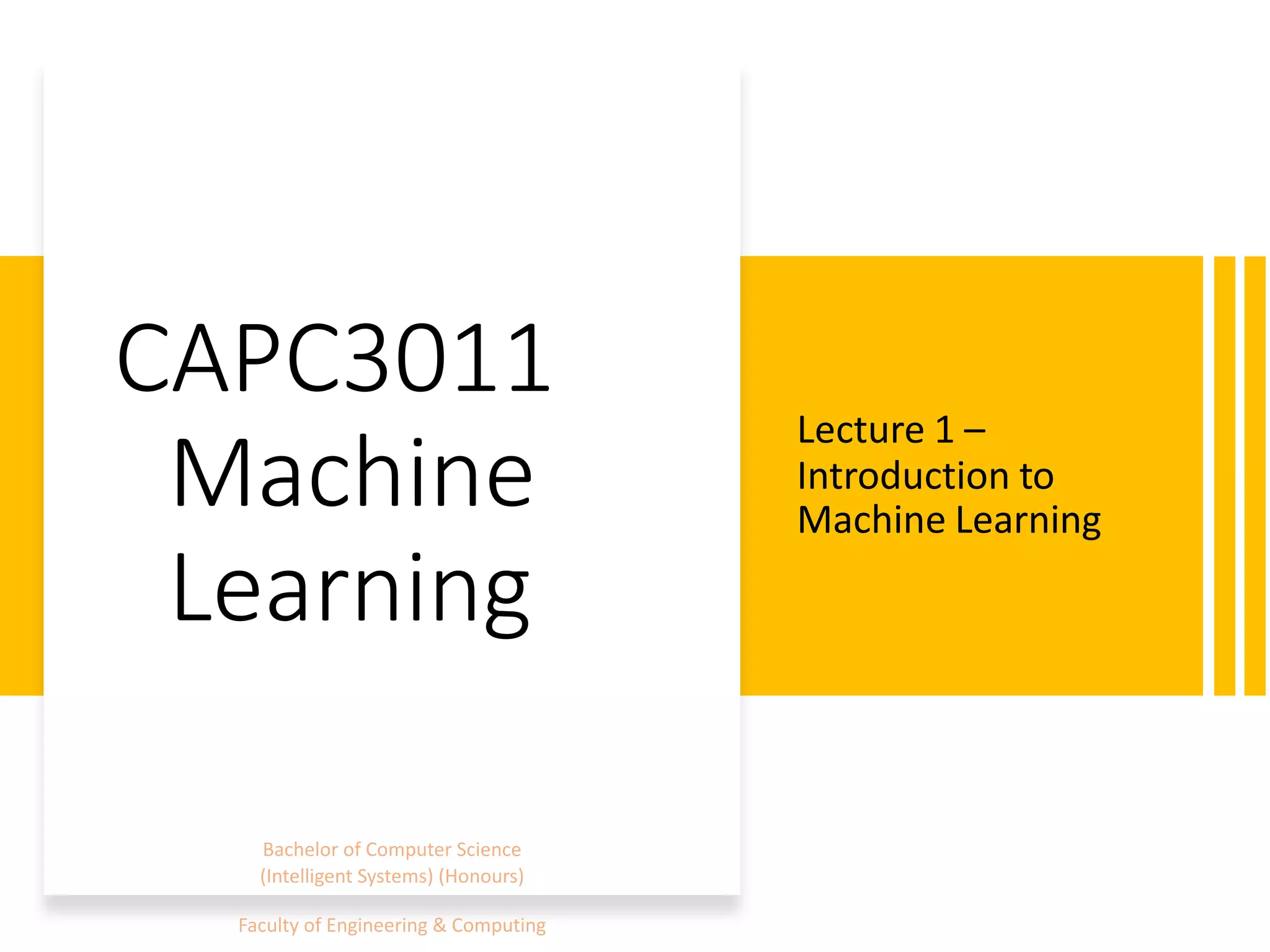 1 - Introduction to Machine Learning.pdf | Artificial Intelligence | Technology & Computing