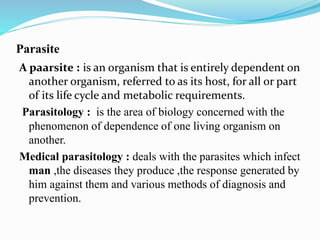 1 introduction to parasitology | PPTX