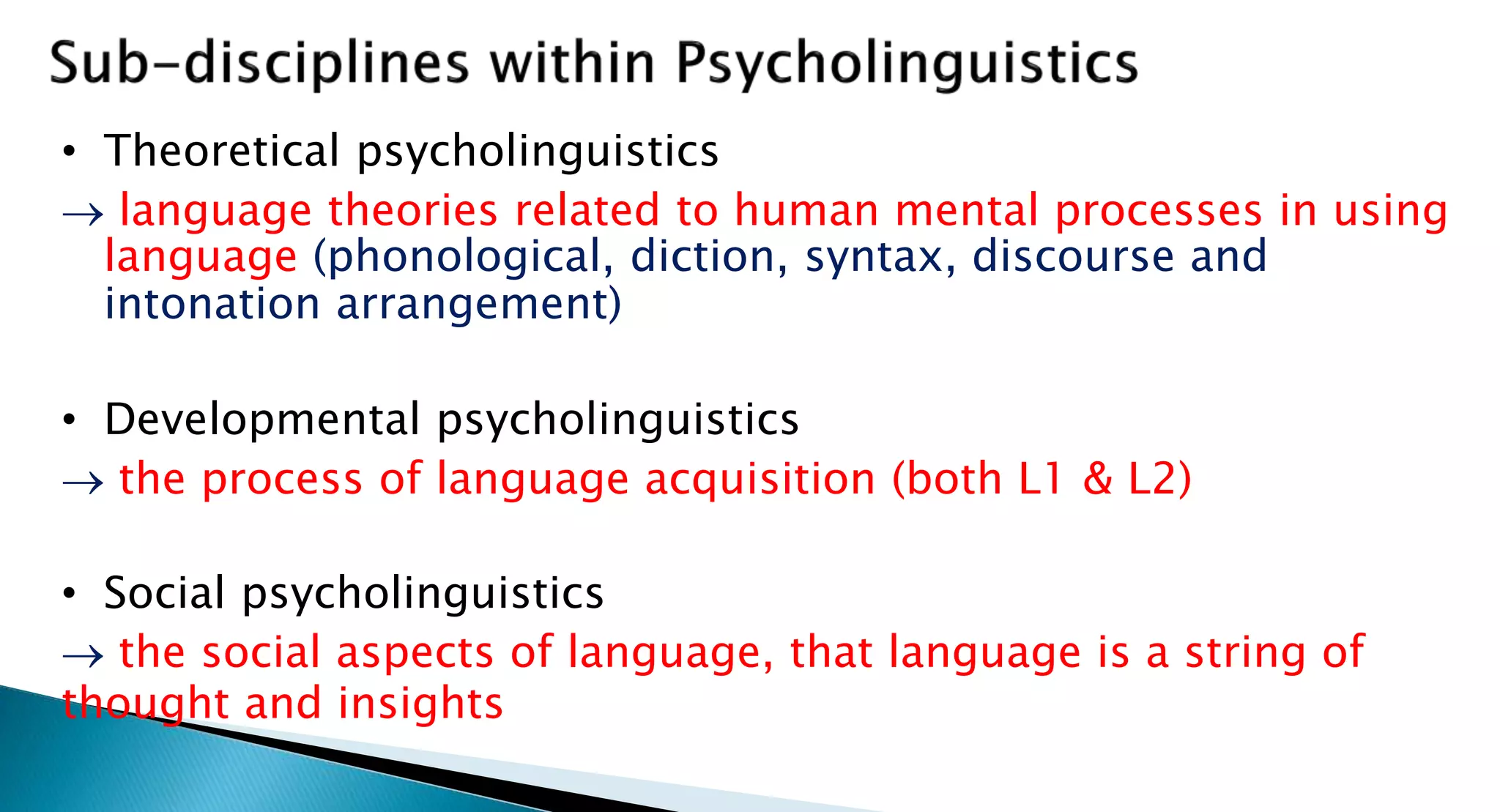 Introduction to Psycholinguistics | PPTX