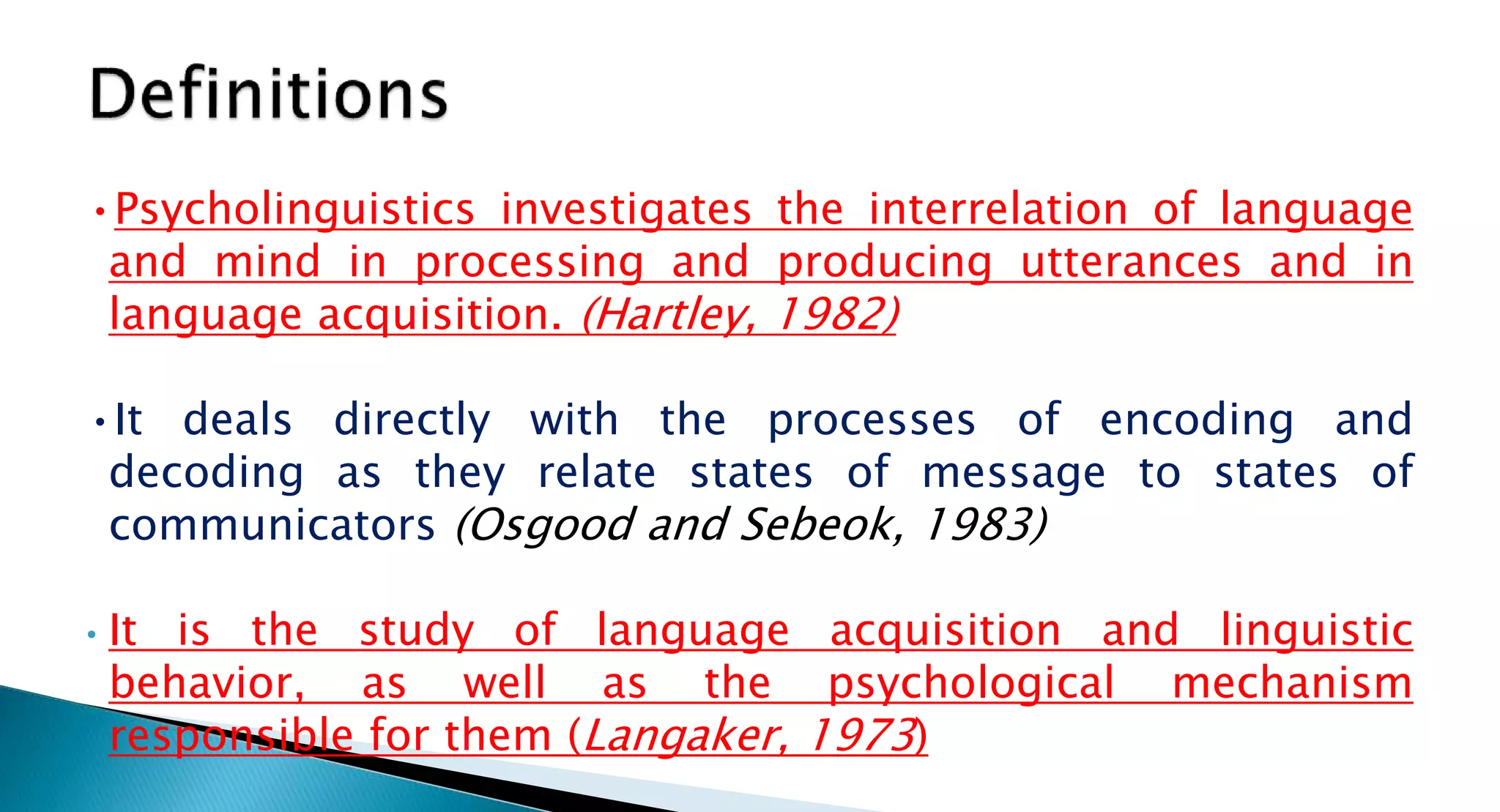 Introduction to Psycholinguistics | PPTX
