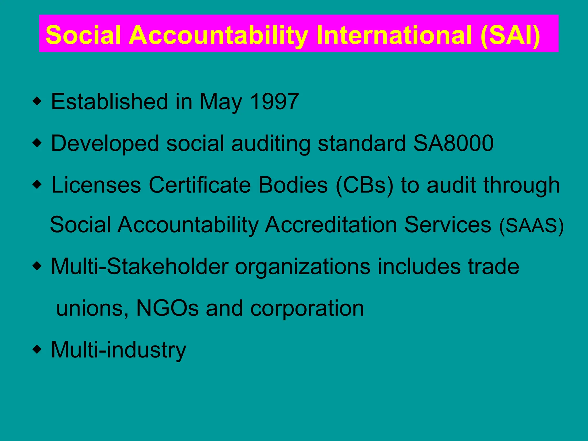 Introduction to SA8000 fro detail understanding of Audit | PPT