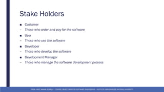 1-Introduction to Software Engineering (Object Oriented Software Engineering - BNU Spring 2017 ...