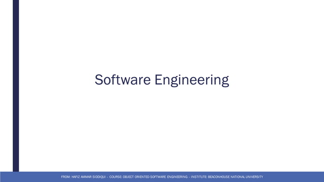 1-Introduction to Software Engineering (Object Oriented Software Engineering - BNU Spring 2017 ...