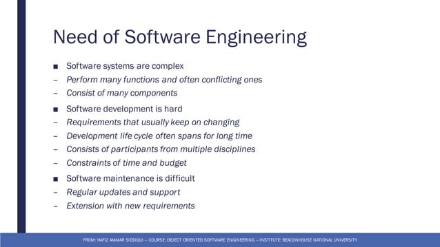 1-Introduction to Software Engineering (Object Oriented Software Engineering - BNU Spring 2017 ...