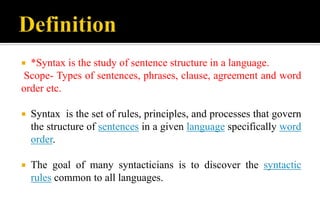 Introduction To Syntax | Pptx