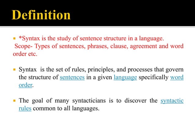 Introduction to syntax | PPTX
