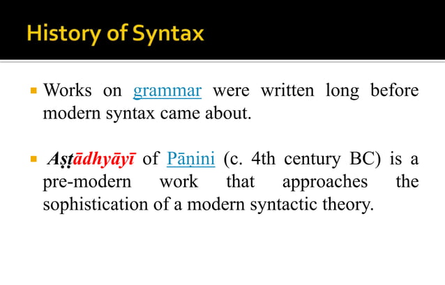 Introduction to syntax | PPTX