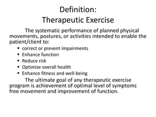 1- Introduction to Therapeutic Exercises.pptx