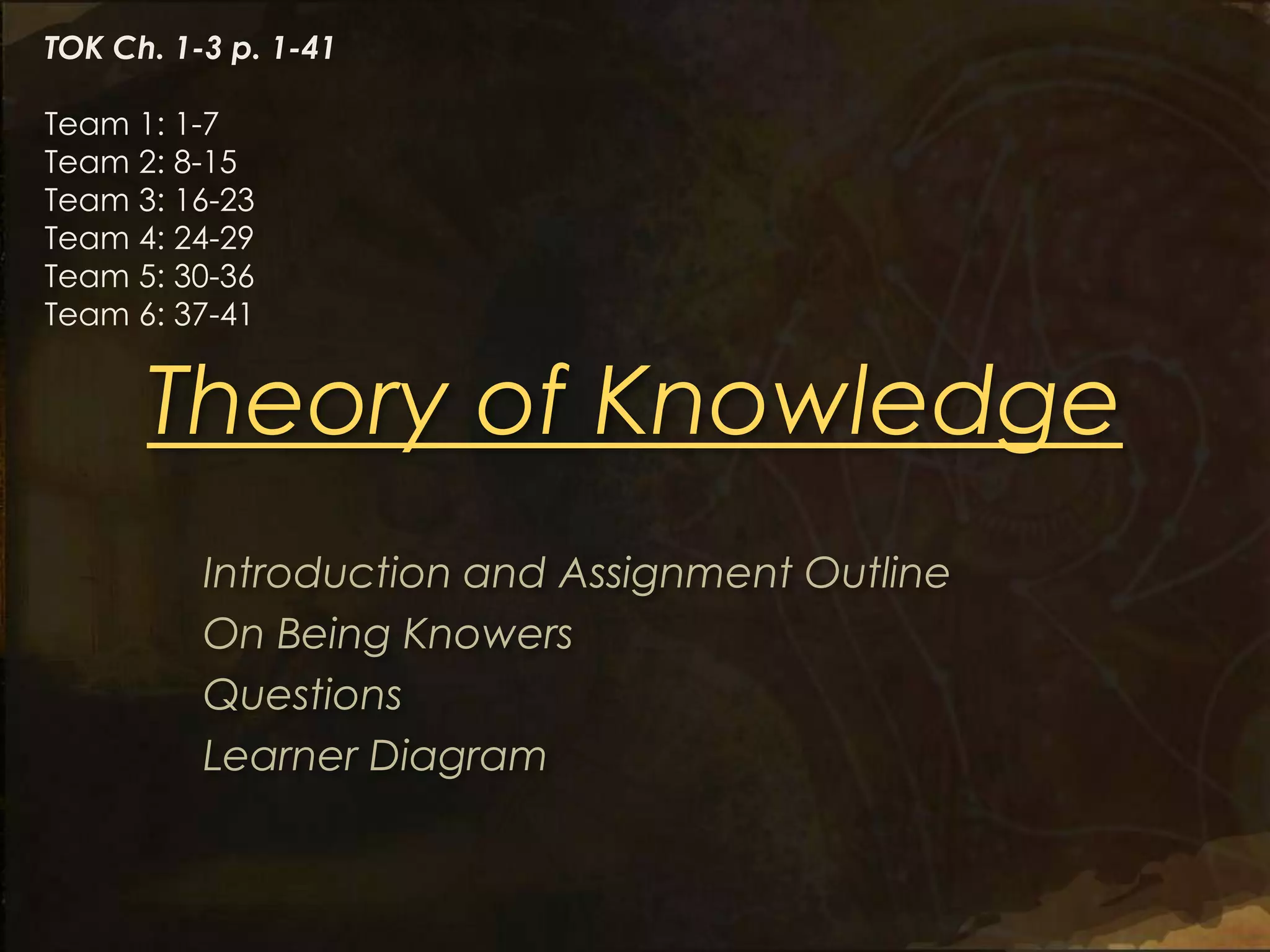 1. introduction to tok, ch.1 3 p. 1-41 | PPT