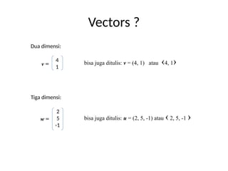 Introduction to vectors, position vector, linear algebra. | PPT