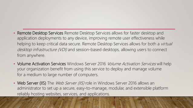 1 introduction to windows server 2016 | PPTX