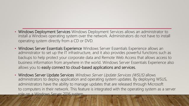 1 introduction to windows server 2016 | PPTX