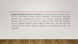 1 introduction to windows server 2016 | PPTX