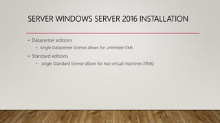 1 introduction to windows server 2016 | PPTX