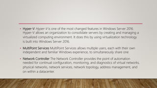 1 introduction to windows server 2016 | PPTX