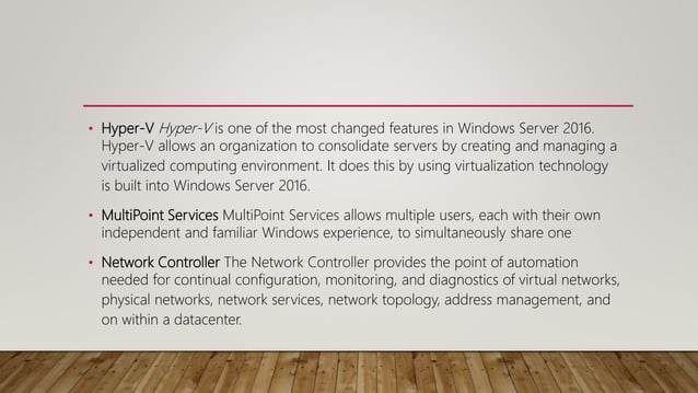 1 introduction to windows server 2016 | PPTX