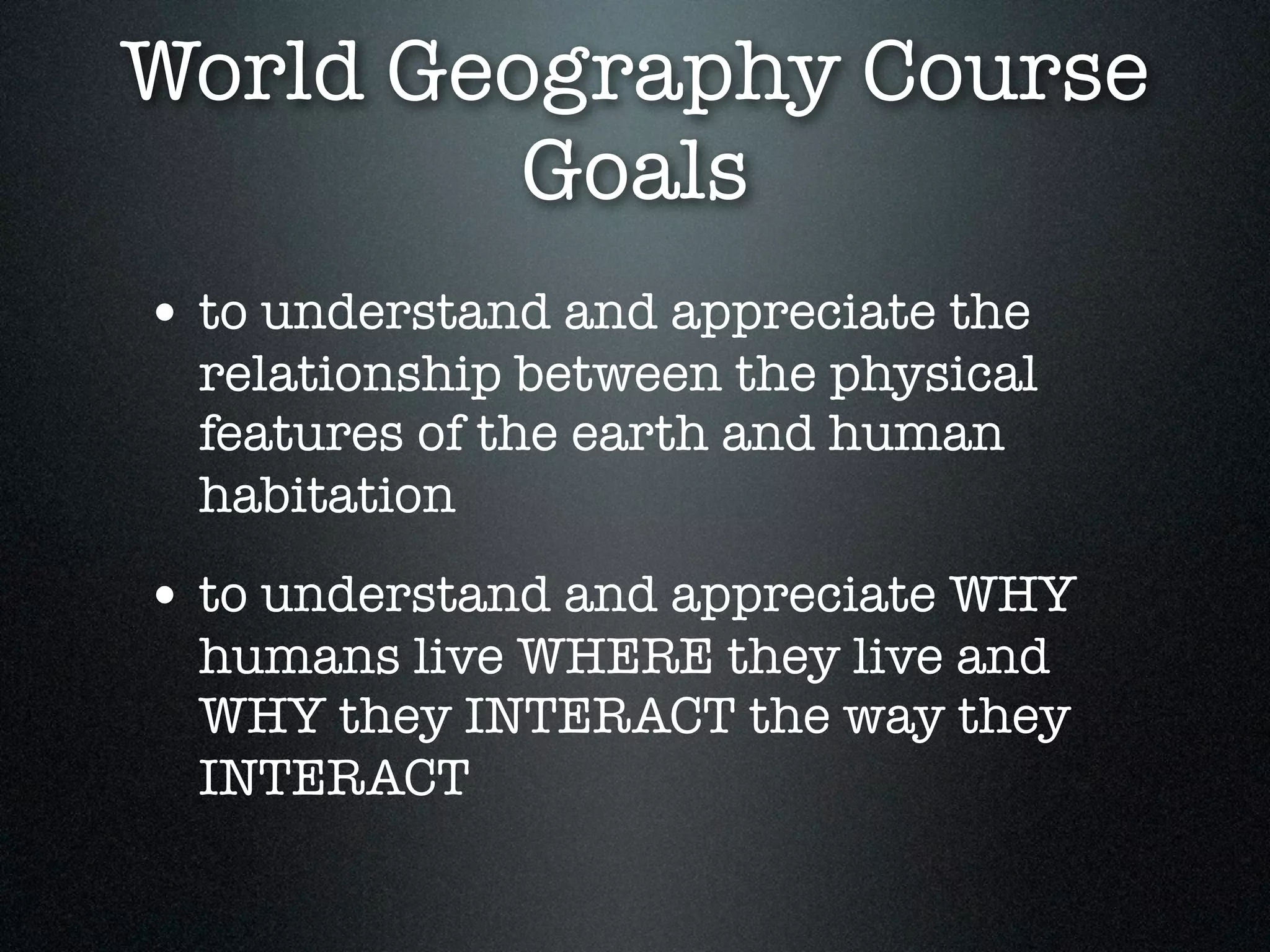 #1 introduction to World Geography | KEY
