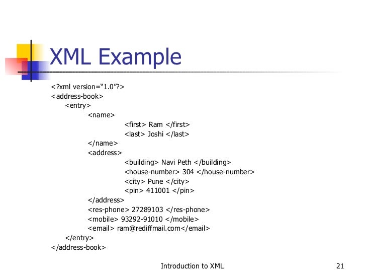 1 Introduction To Xml