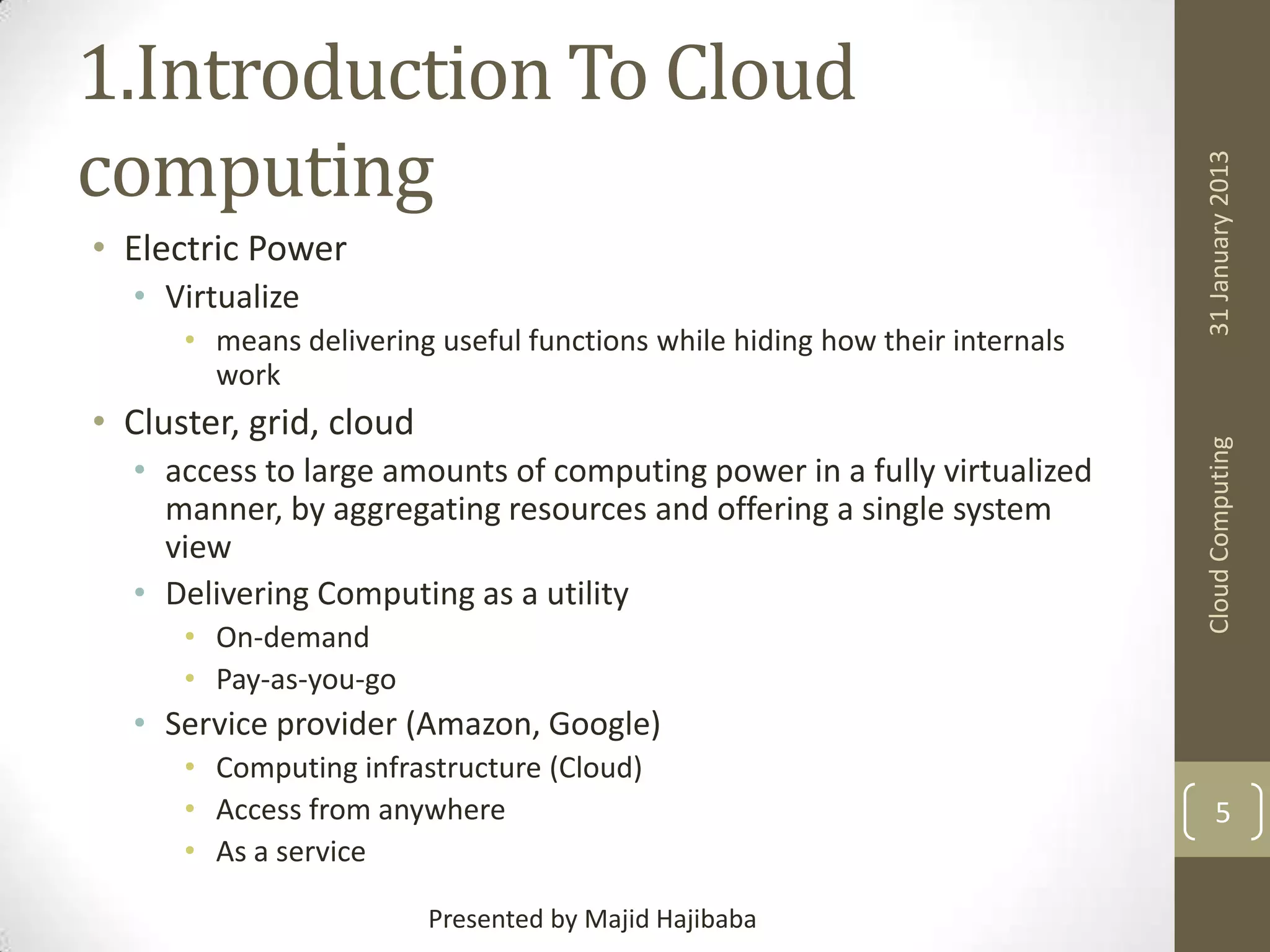 cloud computing, Principle and Paradigms: 1 introdution | PPTX