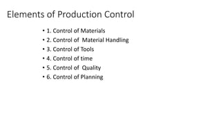 introduction of Production Planning and Control | PPT