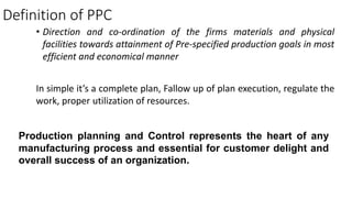 introduction of Production Planning and Control | PPT