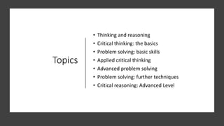 Introduction Critical Thinking Problem Solving | PDF