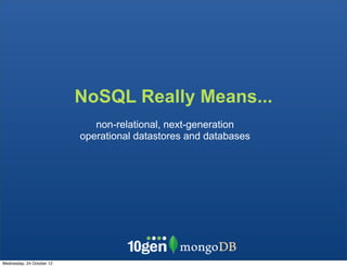 Intro to NoSQL and MongoDB | PDF | Databases | Computer Software and ...