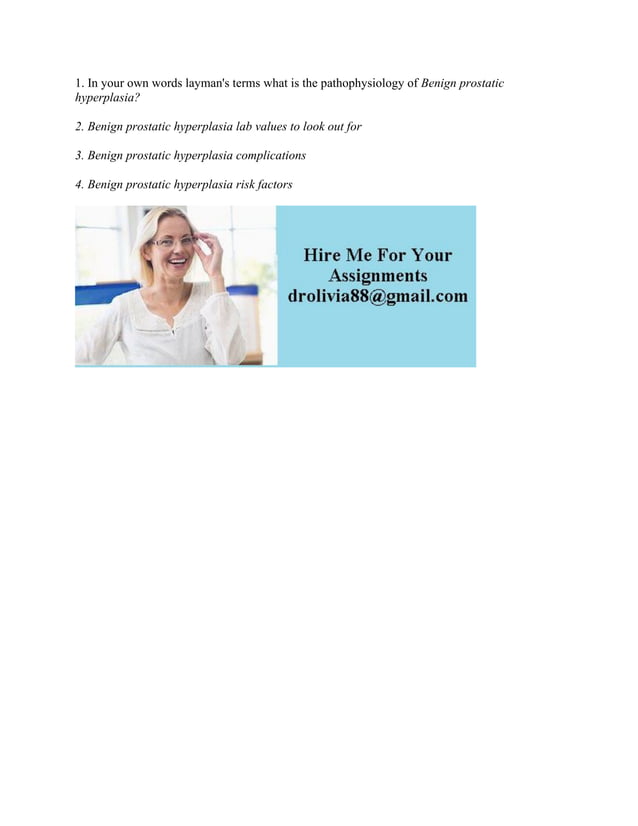 1 In Your Own Words Laymans Terms What Is The Pathophysiology Of Benpdf