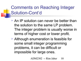 beyond linear programming: mathematical programming extensions | PPT
