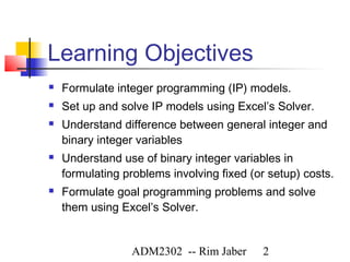 beyond linear programming: mathematical programming extensions | PPT