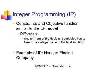 beyond linear programming: mathematical programming extensions | PPT