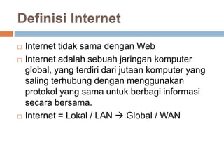 belajar internet dan sejarah internet serta jaringan | PPT