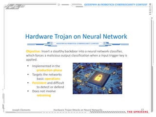 Hardware Trojan Attacks on Neural Networks - Joseph Clements - DEF CON 26 CAAD VILLAGE | PPT