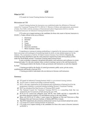 know about iti, dgt, ncvt, scte & vt, dtet, cti | PDF