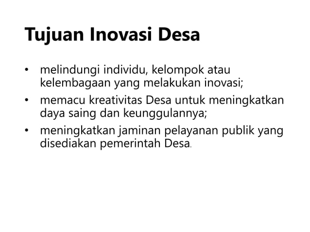 Bahan Paparan Konsep Dasar Inovasi Desaa | PPTX