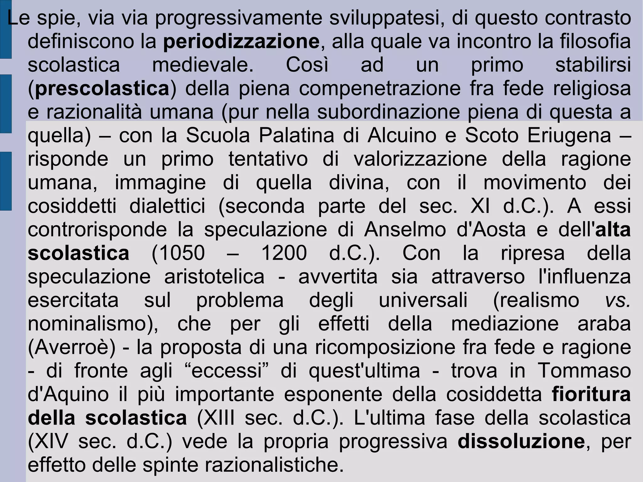 La filosofia scolastica | ODP