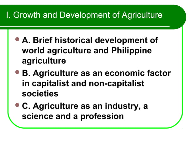 Lecture Outline in Introduction to Agriculture | PPT