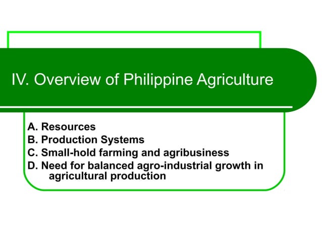 Lecture Outline in Introduction to Agriculture | PPT