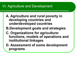 Lecture Outline in Introduction to Agriculture | PPT