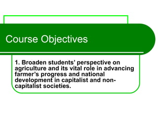 Lecture Outline in Introduction to Agriculture | PPT