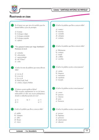1-Lenguaje (1-6).pdf sesion completa secundaria | PDF