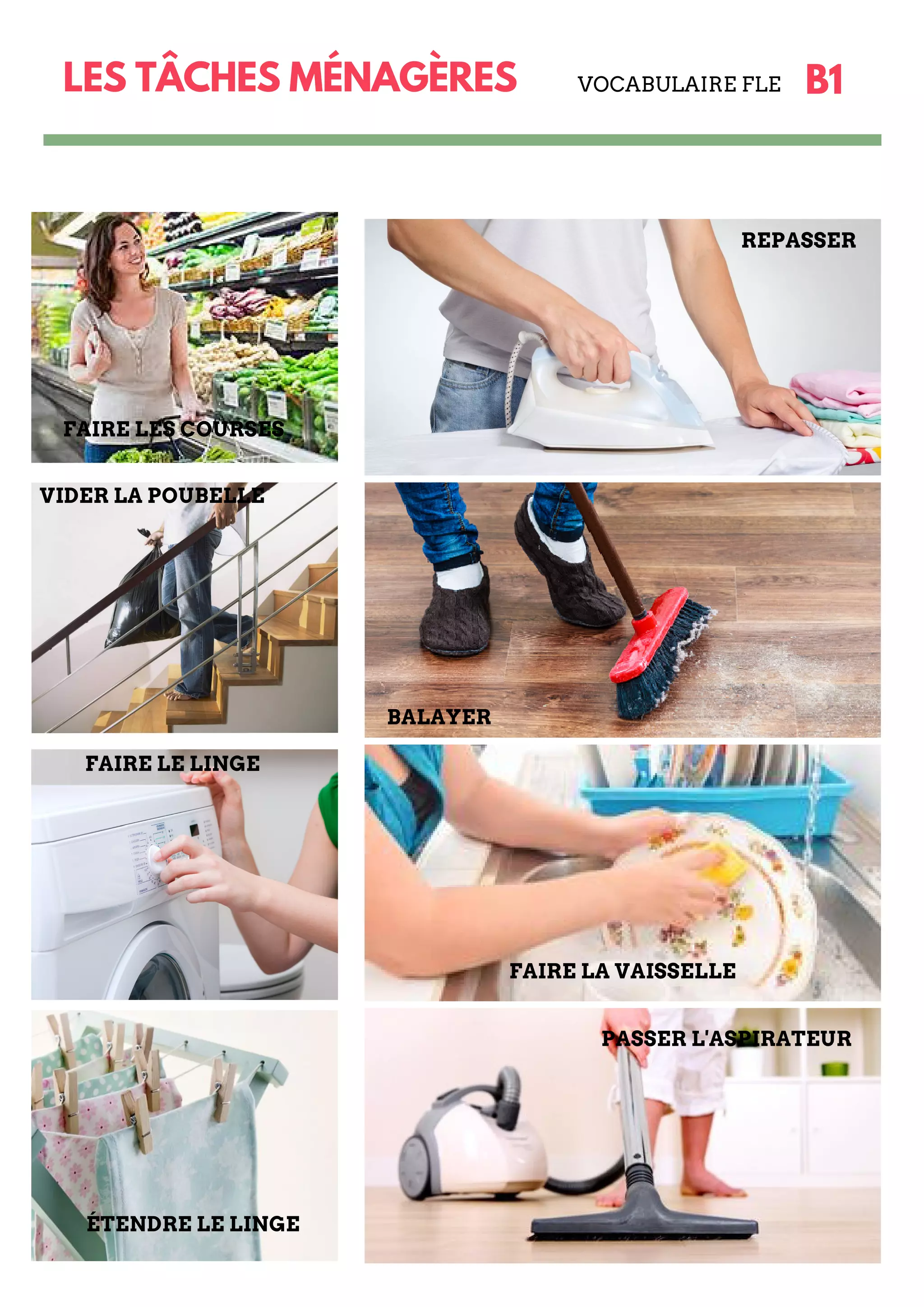 Lexique les tâches ménagères | PDF