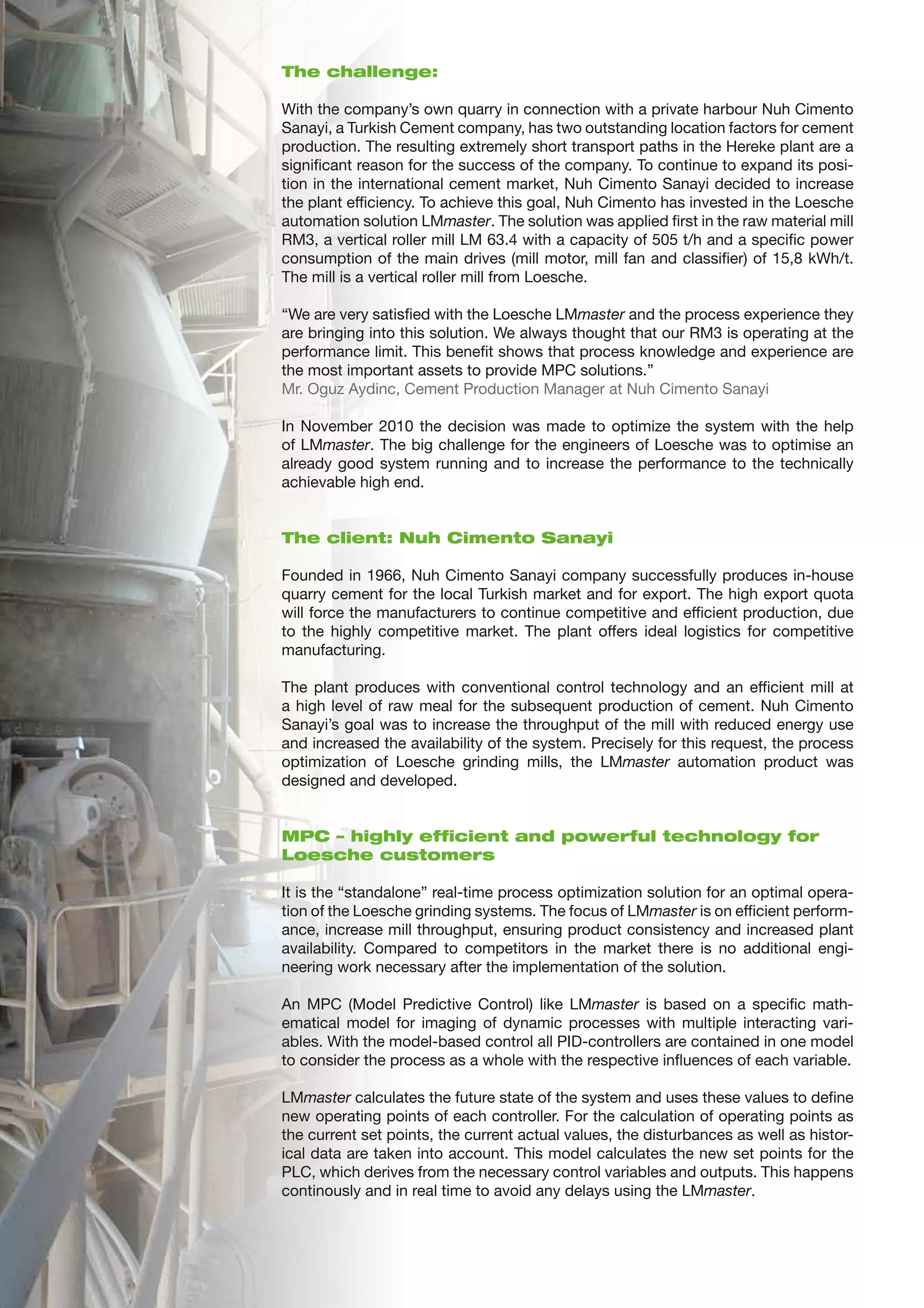 Improving the Performance of Loesche´s Vertical Mill 3 at Nuh Cimento ...