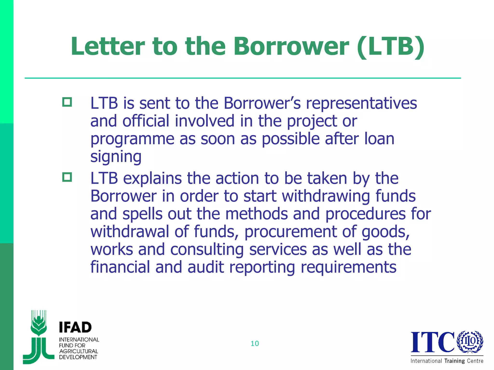 Loan Agreement: Letter to the Borrower | PPT