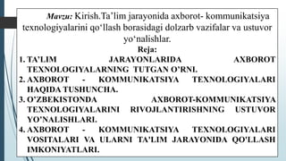 1-ma`ruza.pptx muhammadjonova yoqutxon57 | PPTX