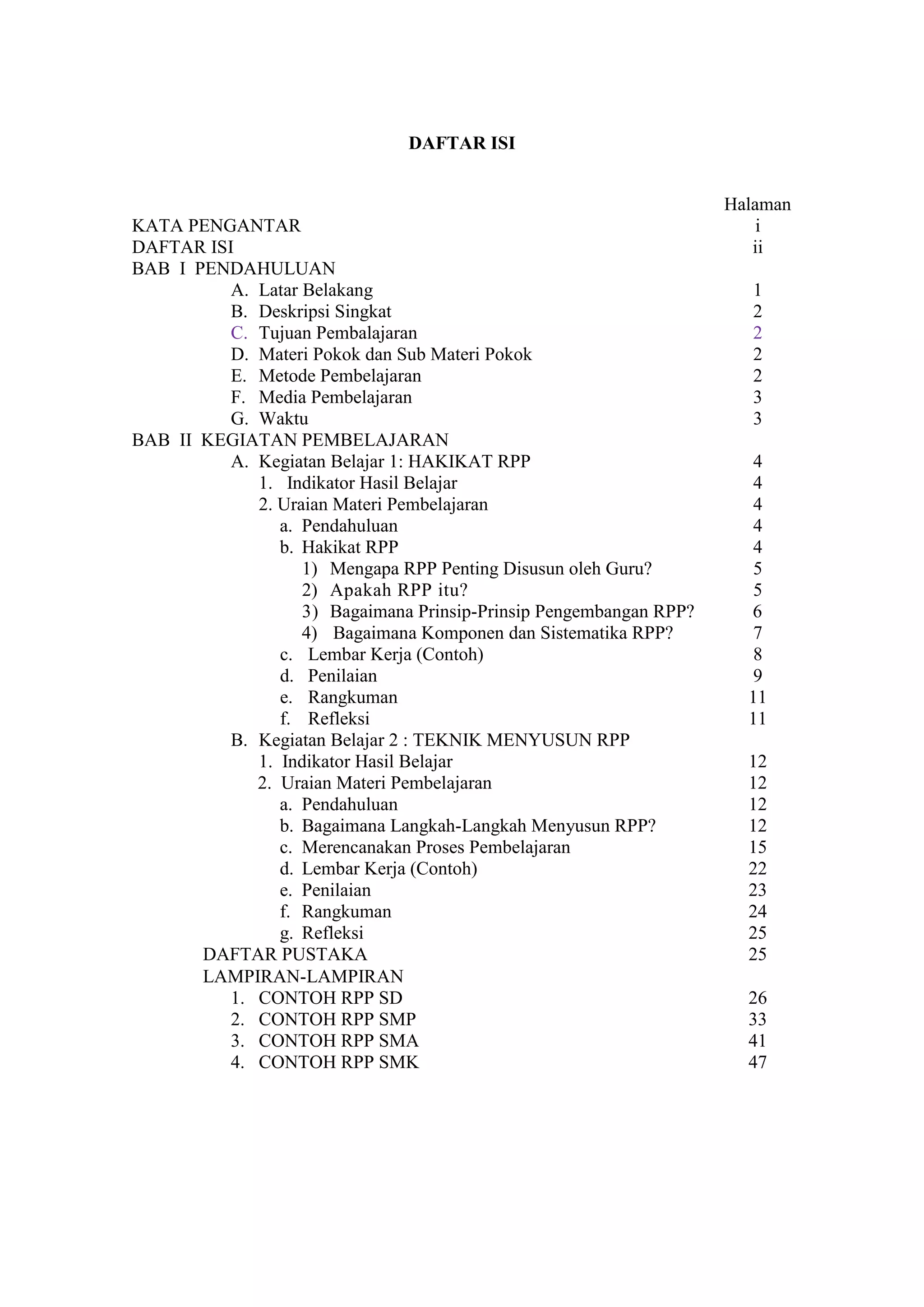MATERI PENYUSUNAN RPP | PDF